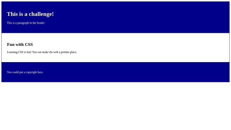Intro to CSS: Section 3 practice