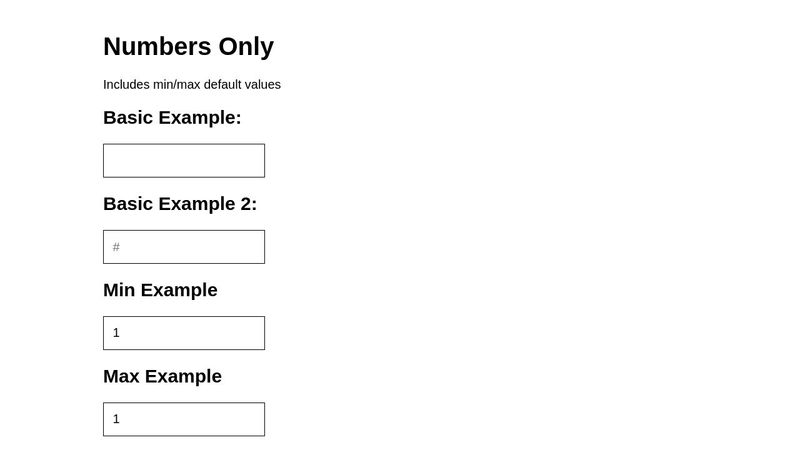 Numbers Only for Input Fields