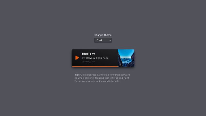 Custom Audio Player Alpinejs Tailwindcss