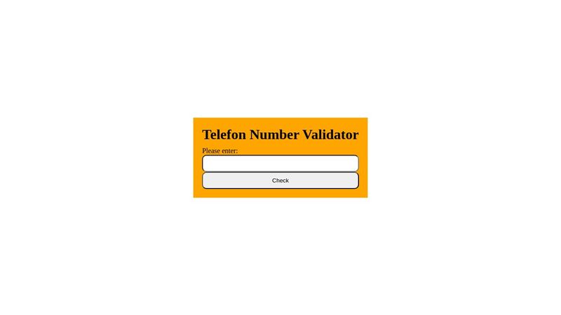Telephone Number Validator