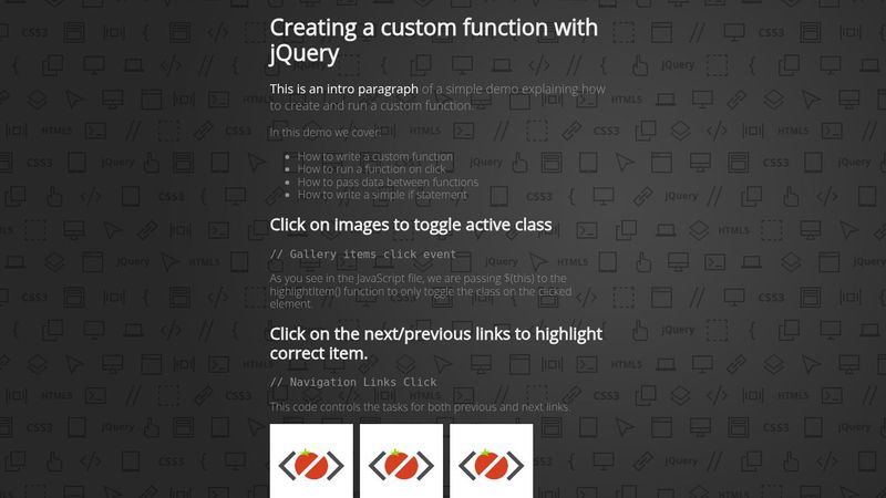 jQuery For a Complete Beginners - Custom Functions, If Statement