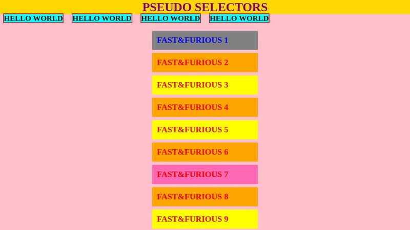 PSEUDO SELECTORS & HOVER