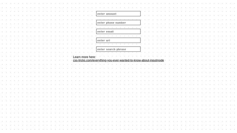HTML inputmode attribute
