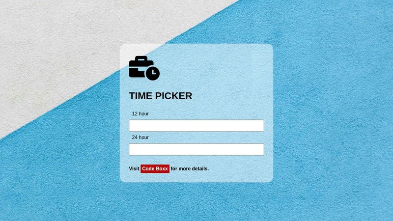 Pure JS Time Picker