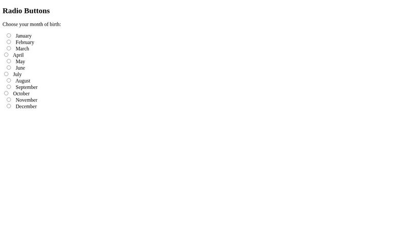 Activity 10 - Form Radio Buttons