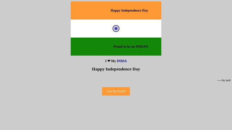 Happy Independence Day Using Html & Css