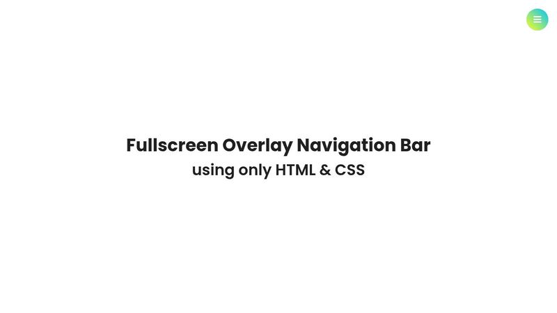 Fullscreen Overlay Menu (HTML & CSS)