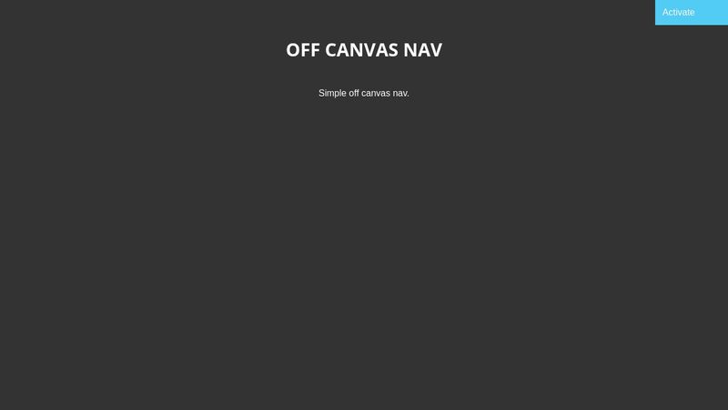 Simple Off Canvas Nav