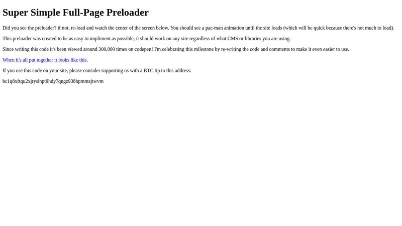 SUPER SIMPLE FULL PAGE PRELOADER