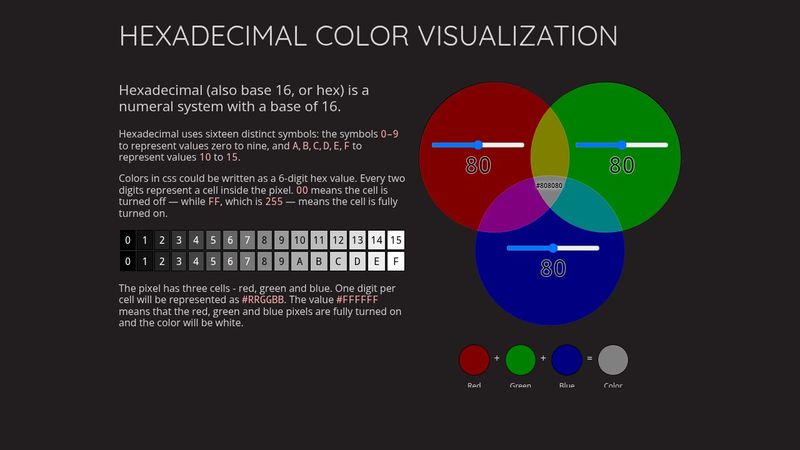 6 digit hex color visualization slider