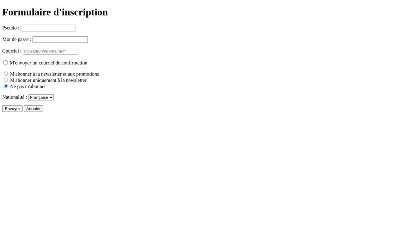Validation Formulaire JS