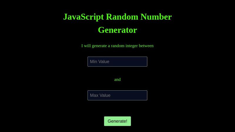 JavaScript Random Number Generator