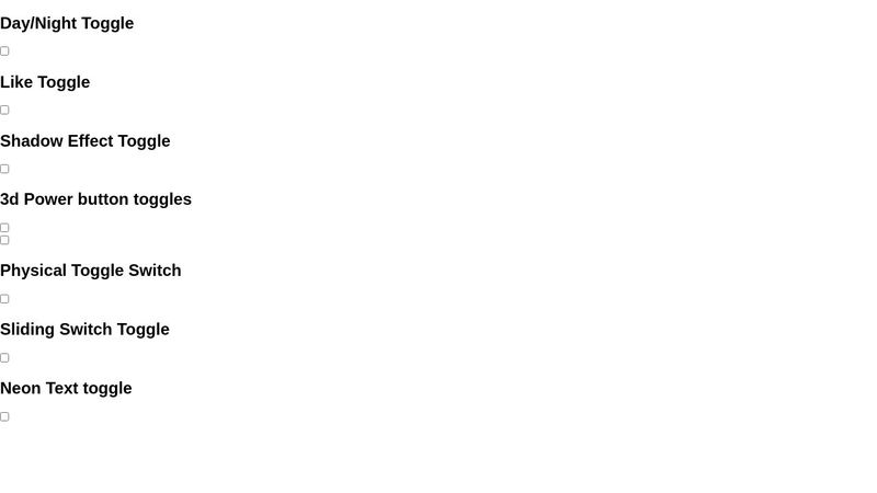 A bunch of funky CSS3 Toggle Buttons