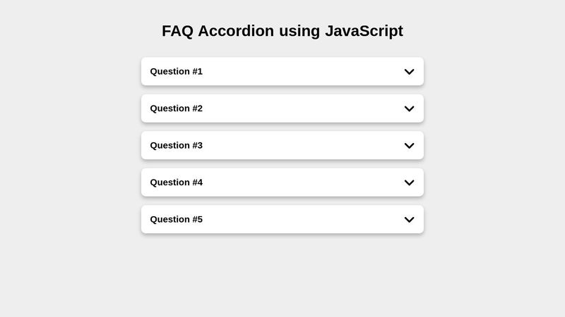 Accordion using HTML CSS & JavaScript