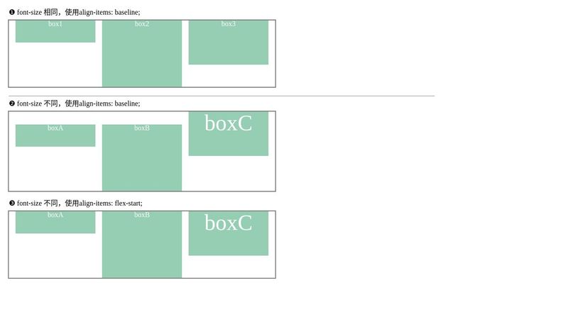 HTML&CSS - flex 的 align-items: baseline;