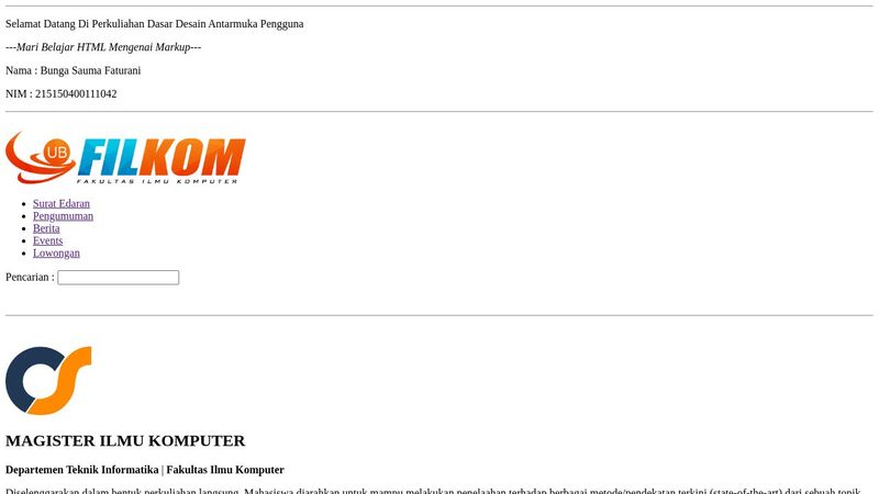 DDAP DASAR HTML PART 3- Bunga Sauma Faturani - 215150400111042