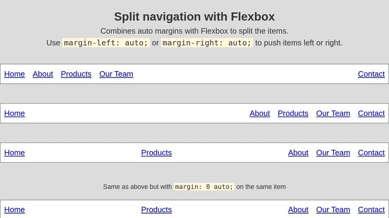 Back to basics - Split Navigation with Flexbox