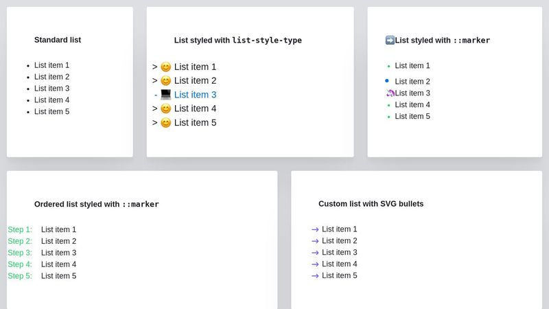 Next-level List Bullets with the ::marker Pseudo-element