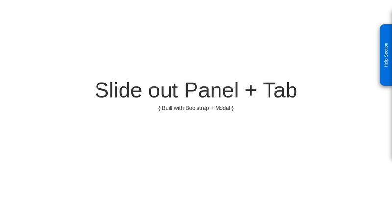 Slide out Panel with tab ( BS modal )