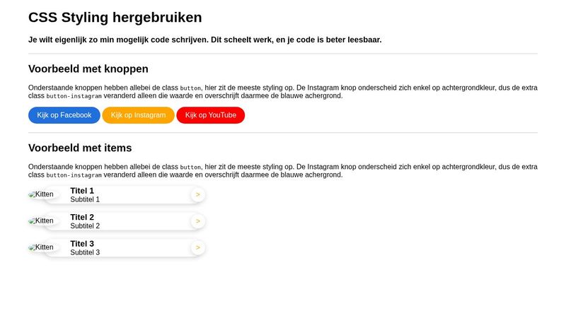 CSS Classes hergebruiken