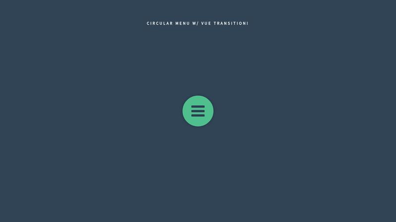 Circular menu (VUE Transition)