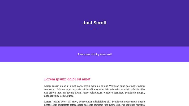 jQuery | Scroll Fix Snippet (sticky nav)