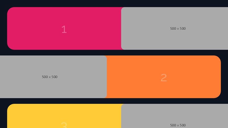 Staggered Offsetting Cards with Wrapper Overflow