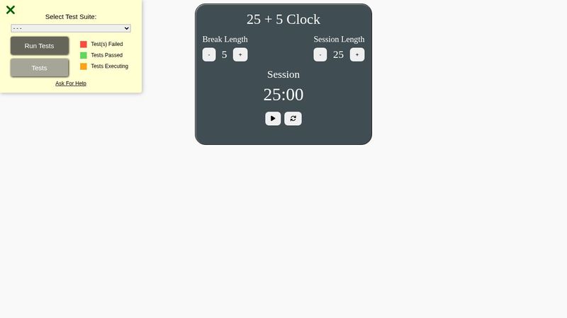 FreeCodeCamp: Build a 25 + 5 Clock