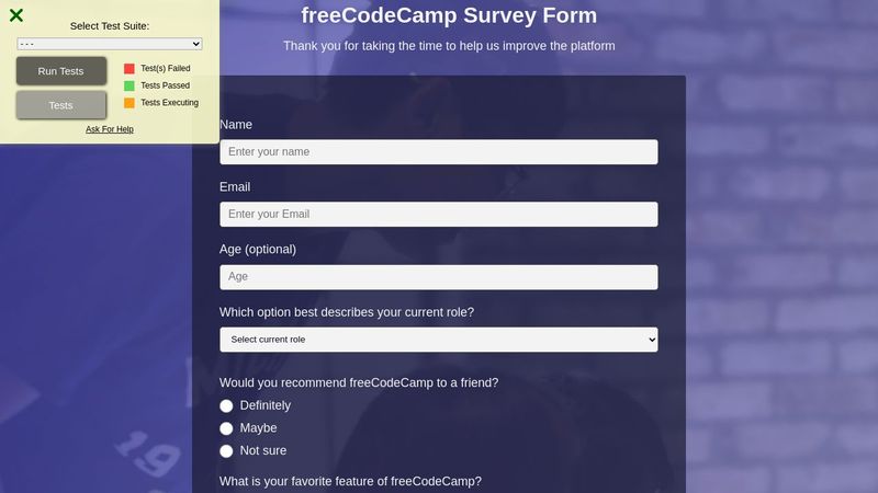 Freecodecamp Survey Form