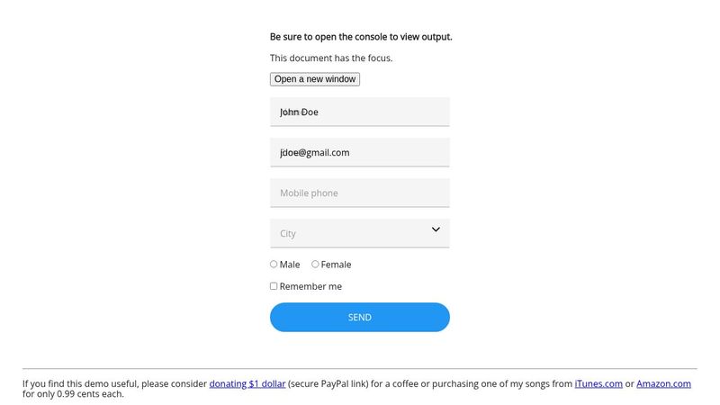 Determining Which Element Has Focus in JavaScript Demo