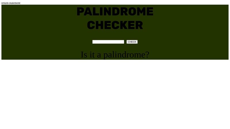 Palindrome checker