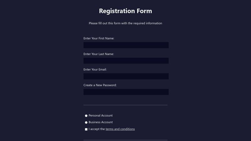 Responsive Registration Form