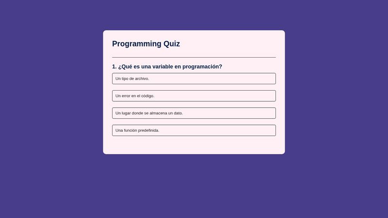 Programming Quiz