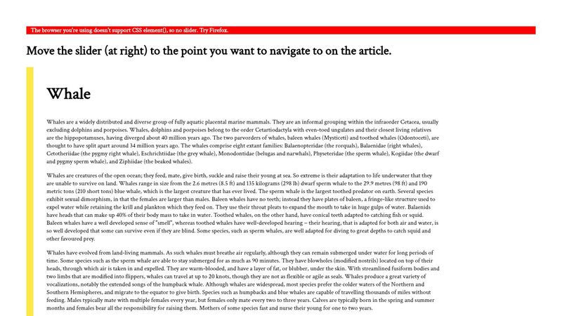 Minimap with CSS element() & HTML input range