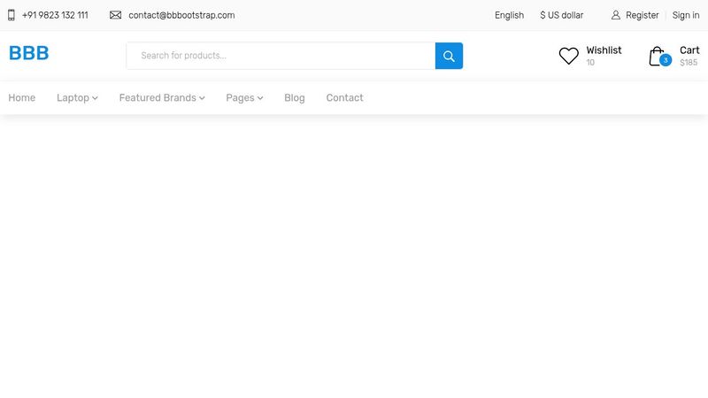 Bootstrap 4 E-Commerce menu header