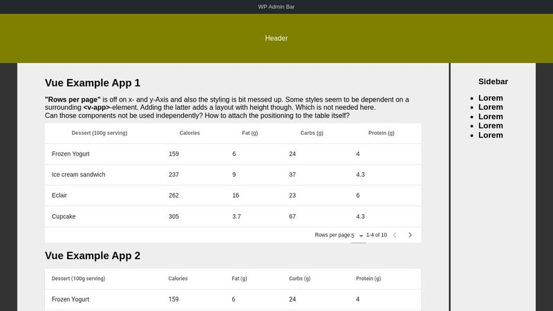 Vuetify - Bug Positioning of rows per page menu in vue-data-table [SO: 63562219]