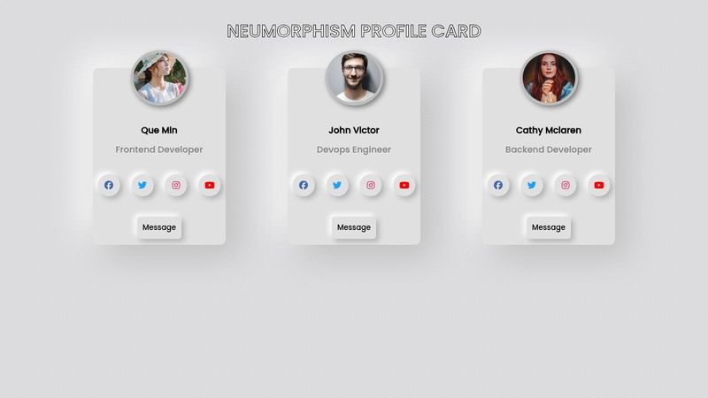 Neumorphism profile card