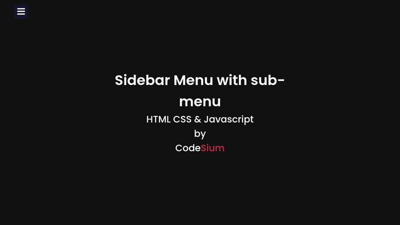Sidebar Menu with sub-menu
