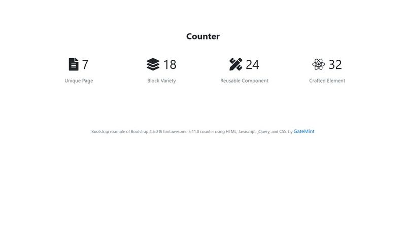 Bootstrap Counter to count up to a target number responsive
