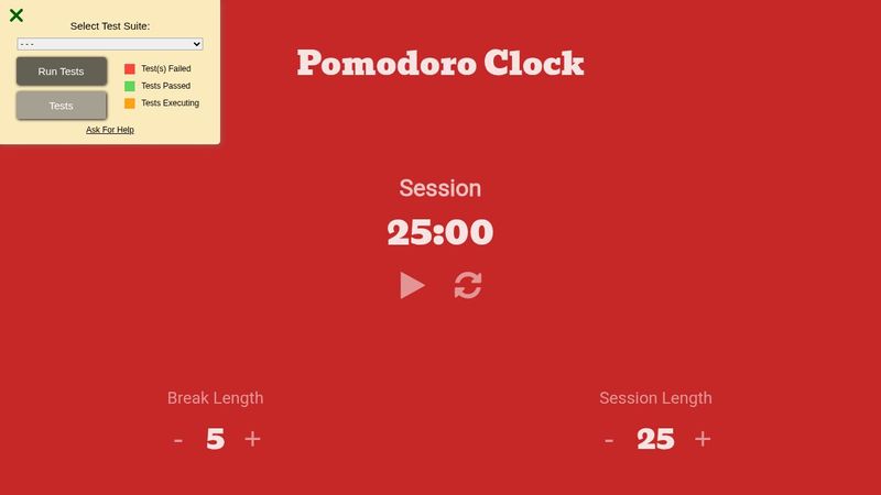 Pomodoro Clock - FreeCodeCamp