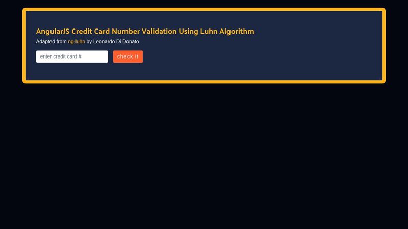 AngularJS Credit Card Number Validation