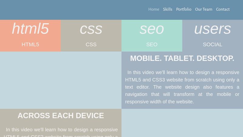 responsive website HTML5 And CSS3