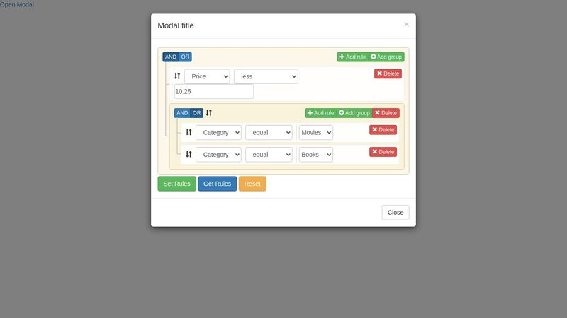 jQuery Query Builder