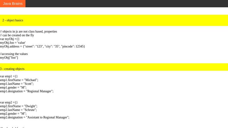 Notes - Java Brains - Objects and Prototypes