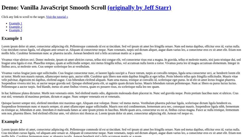 Vanilla JavaScript Smooth Scroll