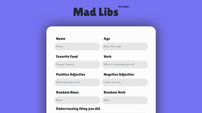 Mad Libs -Form