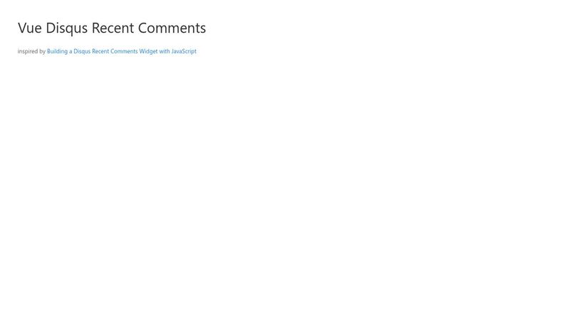 Vue Disqus Recent Comments Component