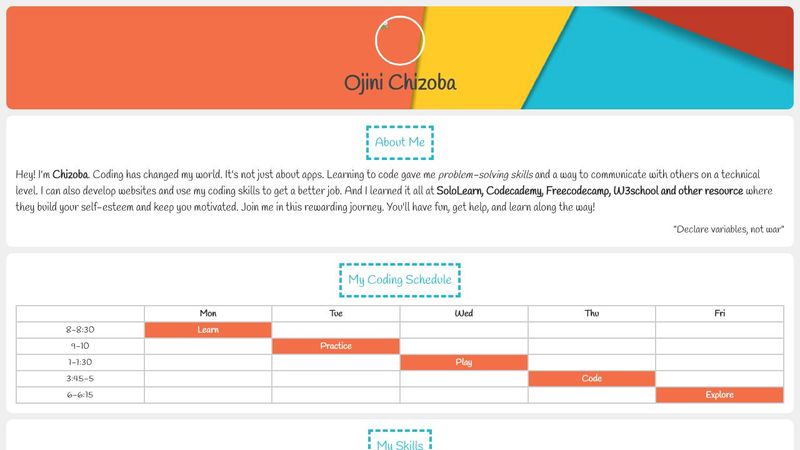 Simple Portfolio Template (CSS and HTML Themed)