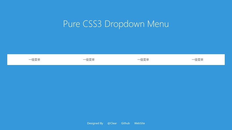 Pure CSS3 Dropdown Menu