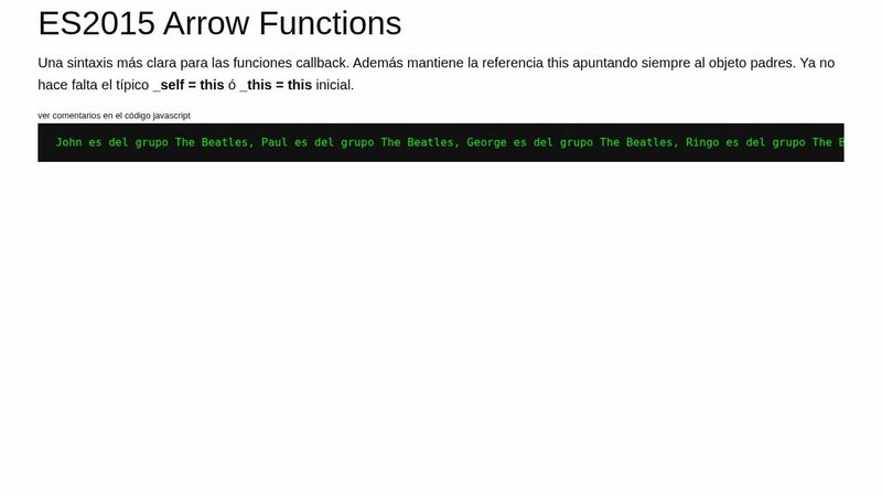 ES2015 Arrow Functions